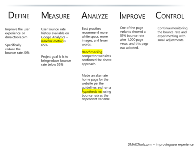 DMAIC: Define, Measure, Analyze, Improve, Control – DMAICTools.com